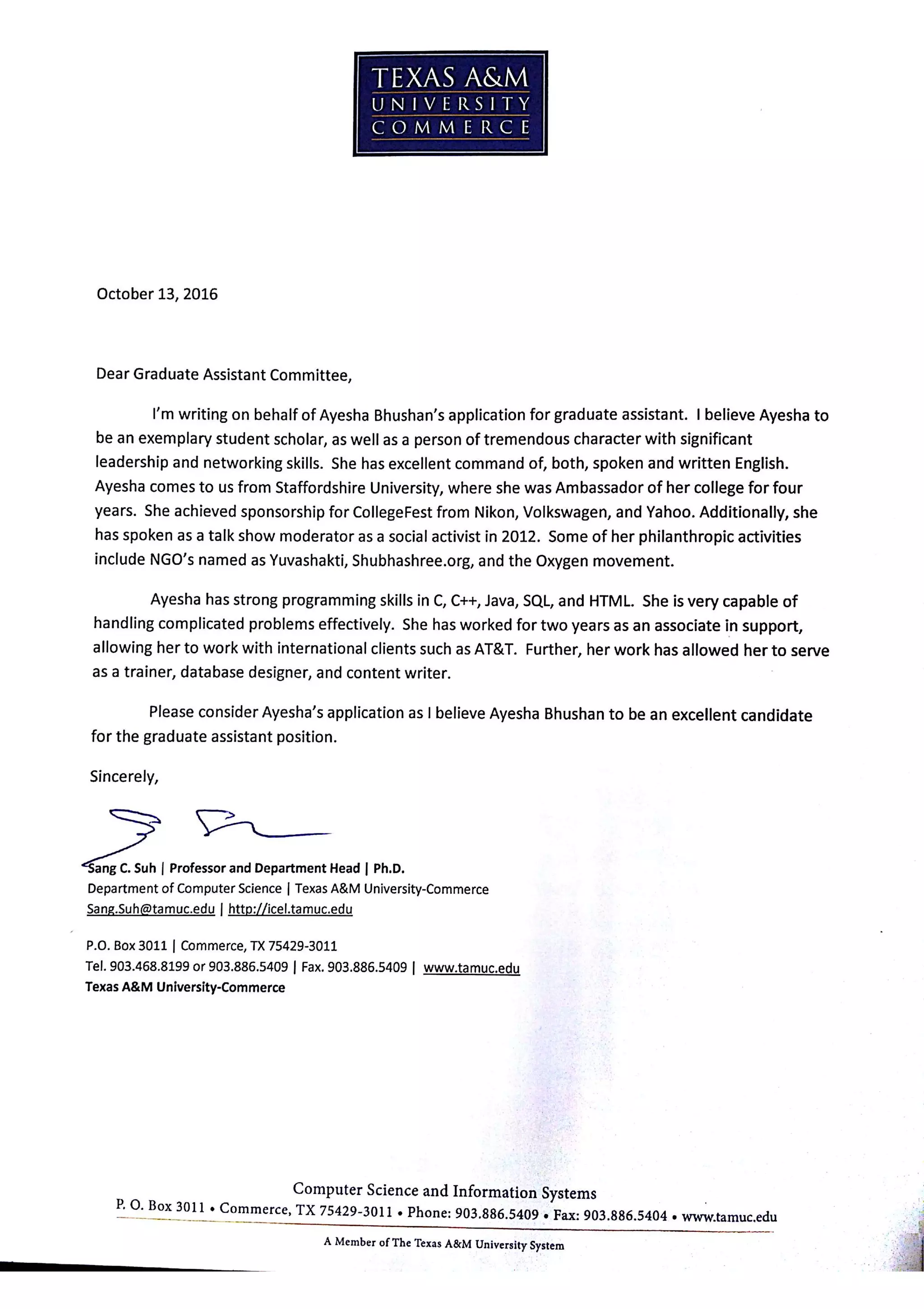 Letter of Recommendation | PDF