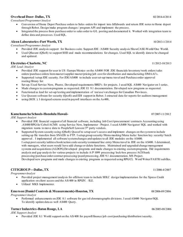 Lois Narcisse JDE Developer (1) (1) (1) | PDF