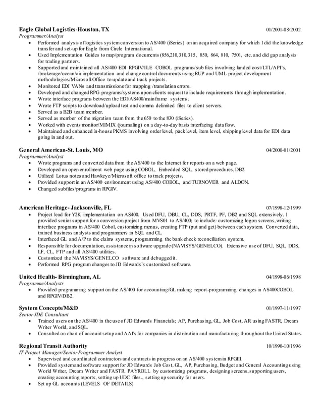 Lois Narcisse JDE Developer (1) (1) (1) | PDF