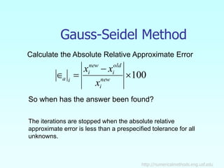 Iterative method for linear systems and. | PPTX