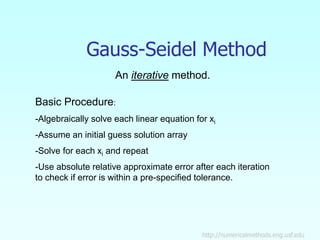 Iterative method for linear systems and. | PPTX