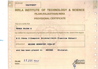PROVISIONAL CERTIFICATE | PPT