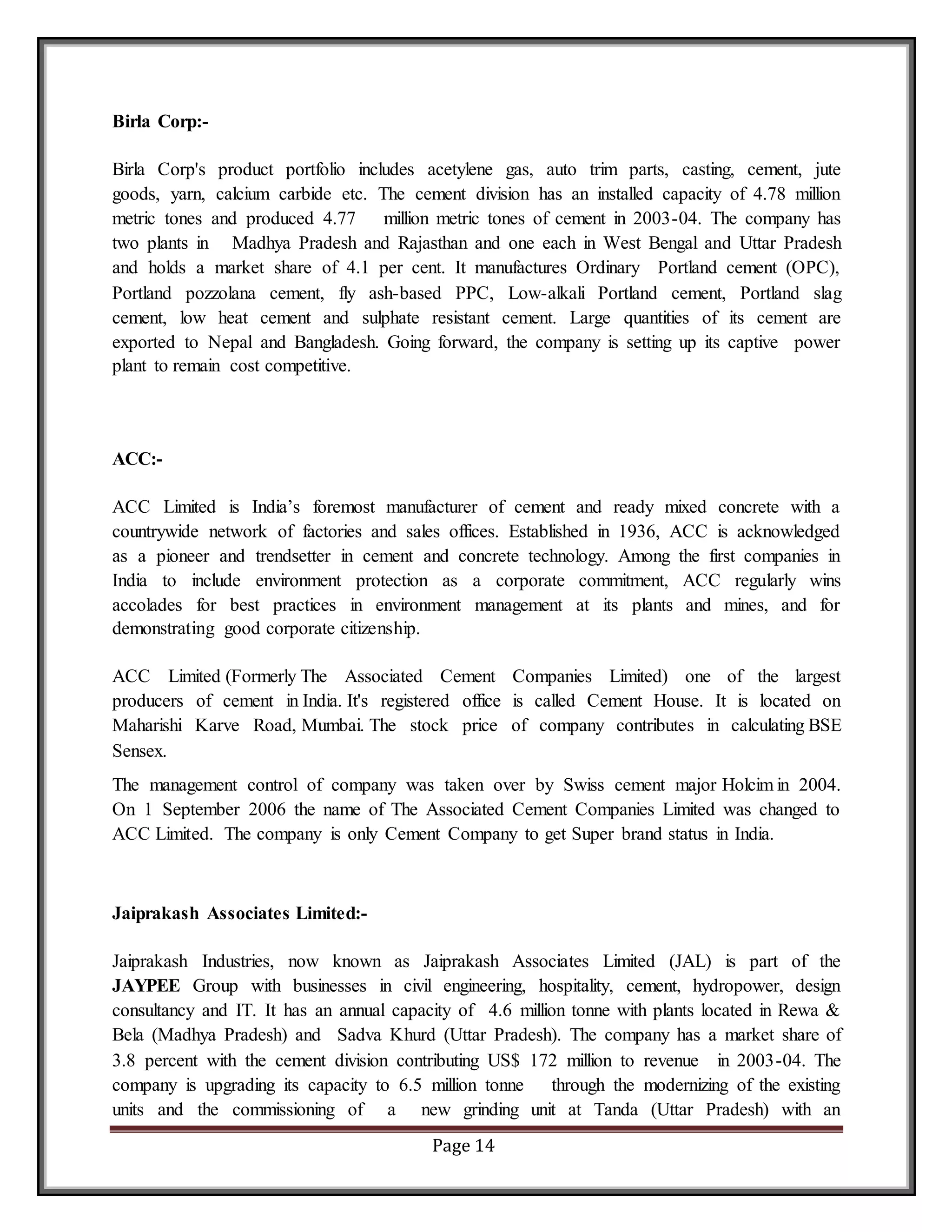 jaypee cement cps | DOCX