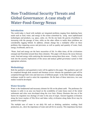 Case Study_Non-Traditional Security Threats and Global Governance | PDF