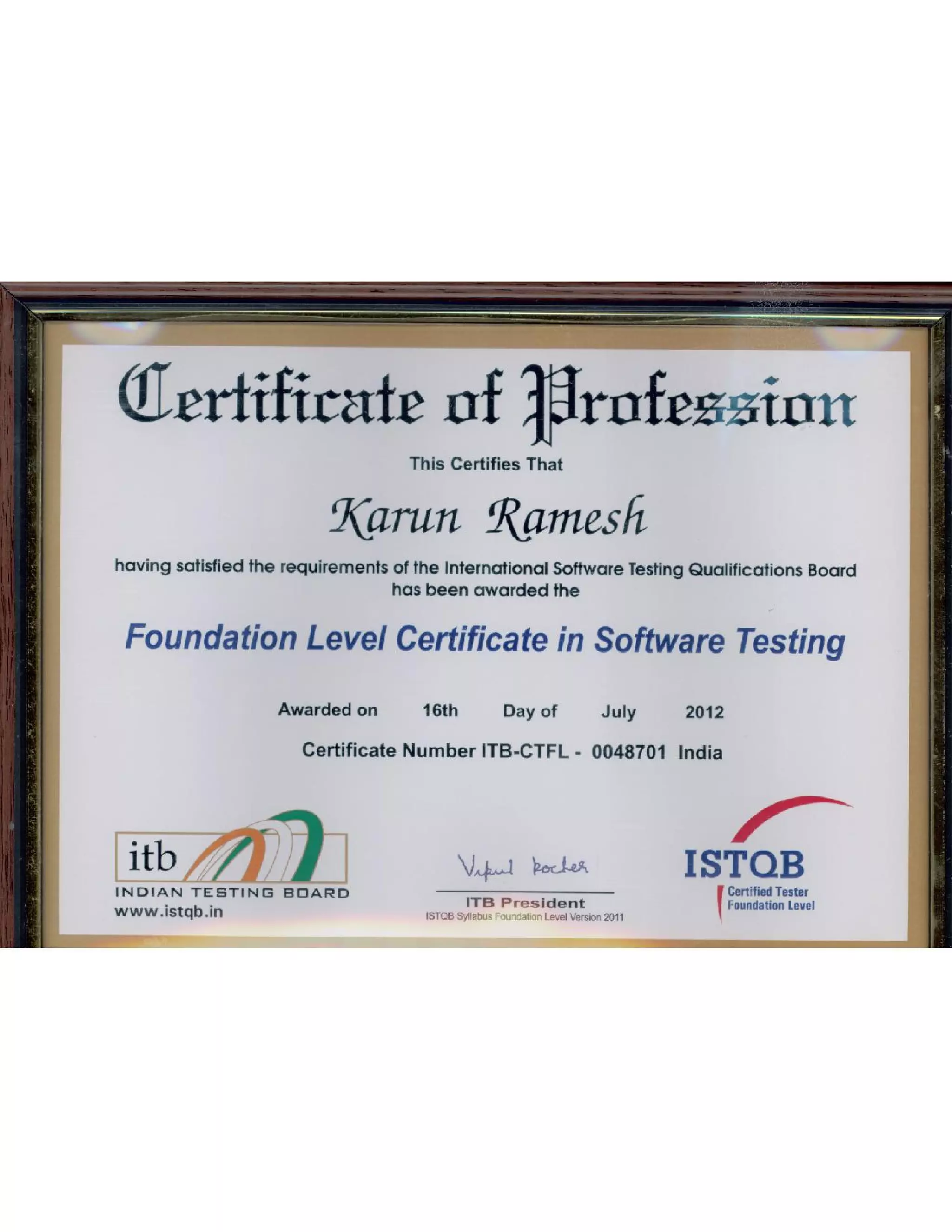 ISTQB_Foundation_Level_Certificatee | PDF