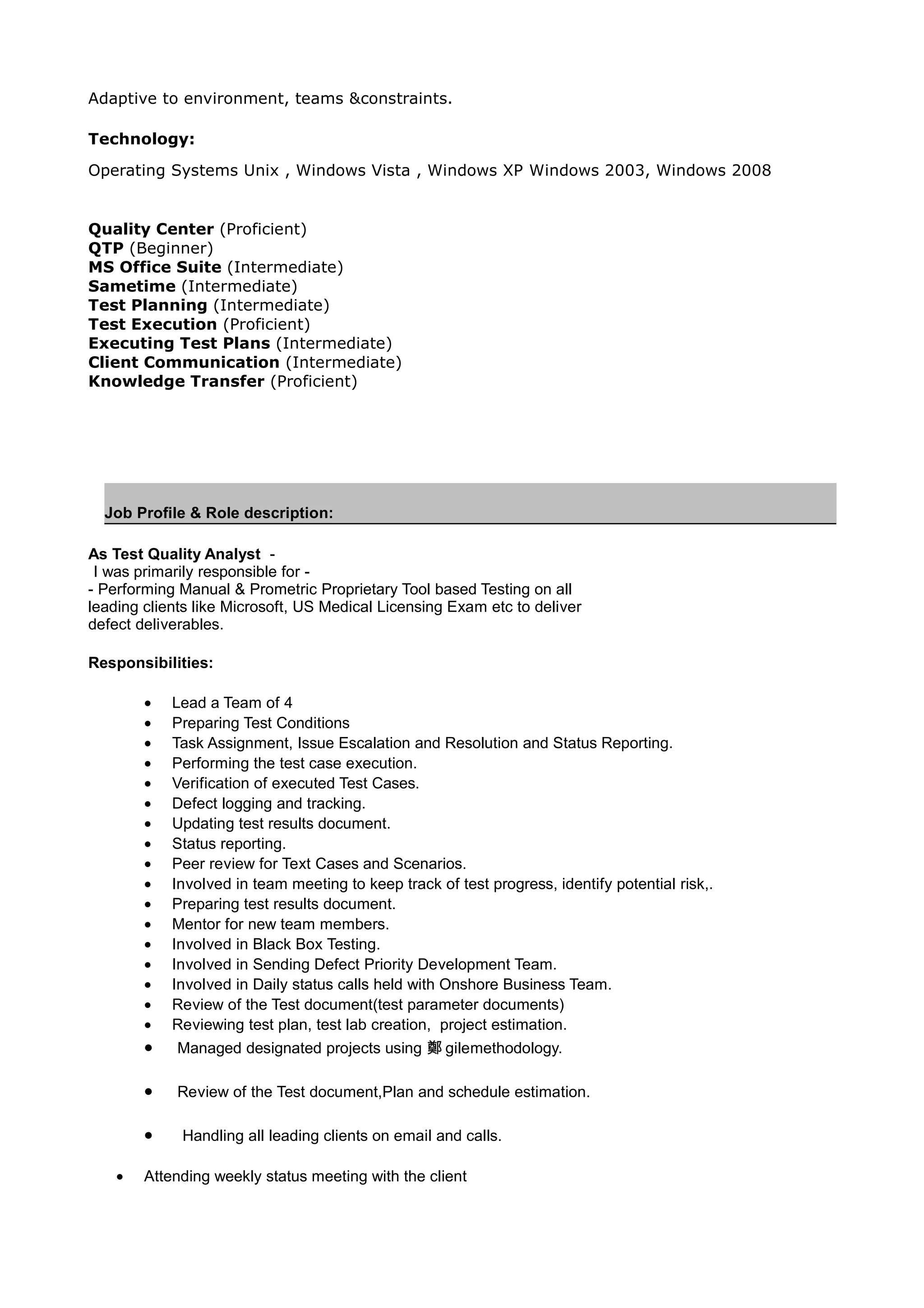 CHETNA CV | DOC | Operating Systems | Computer Software and Applications