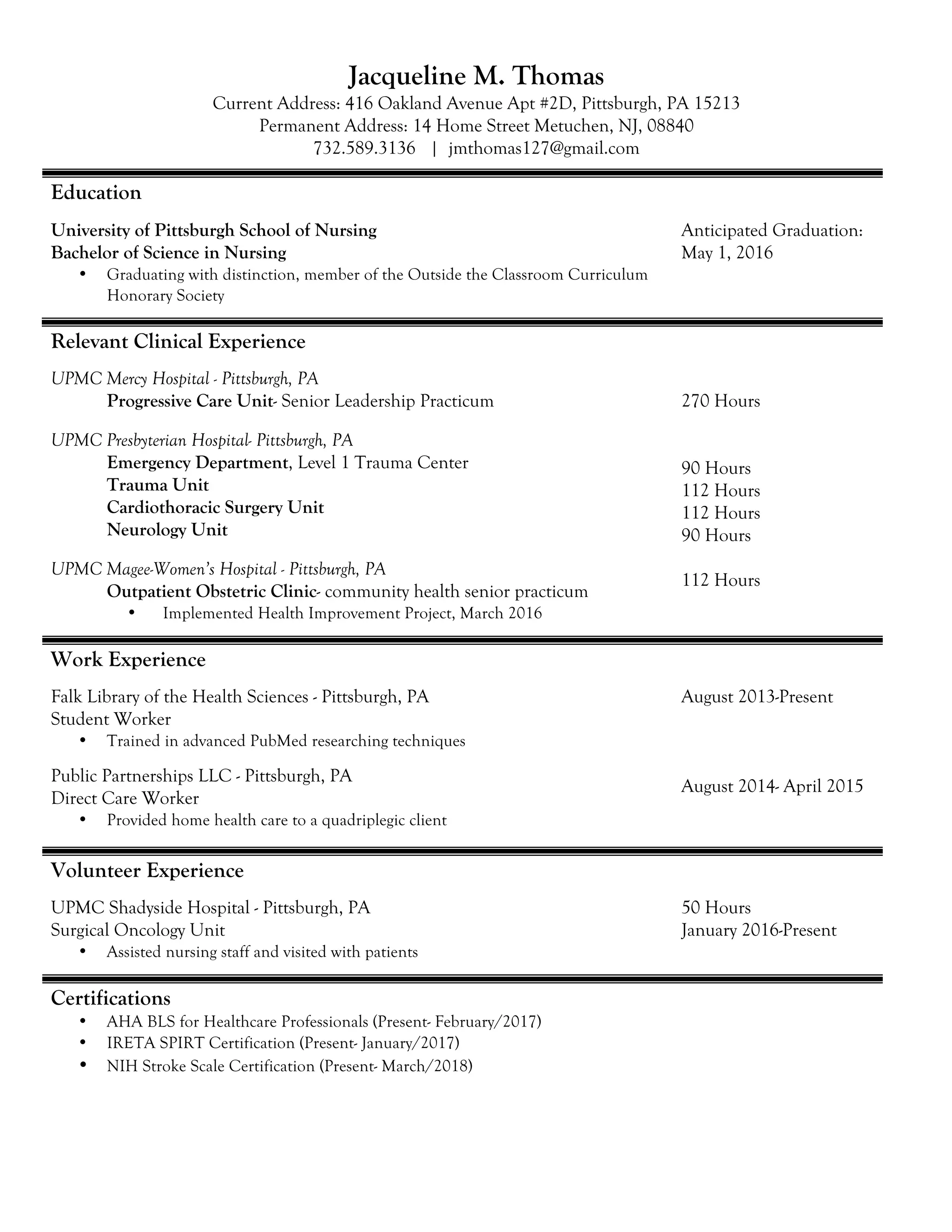 Jacqueline Thomas Resume | PDF