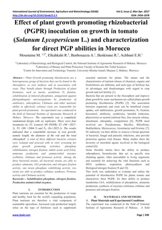 Effect of plant growth promoting rhizobacterial (PGPR) inoculation on ...