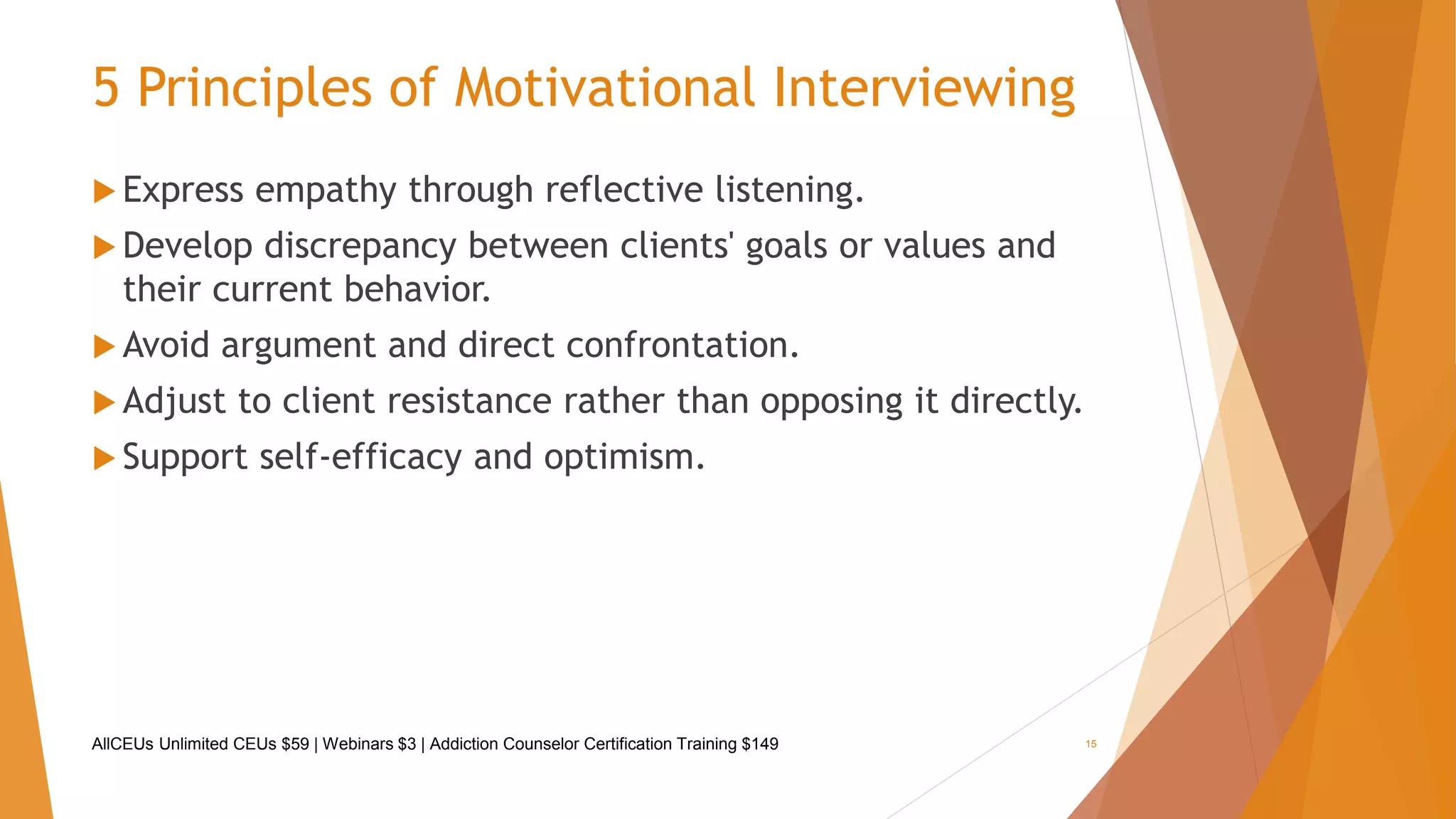 5 elements of motivational interventions & 5 principles of motivational ...