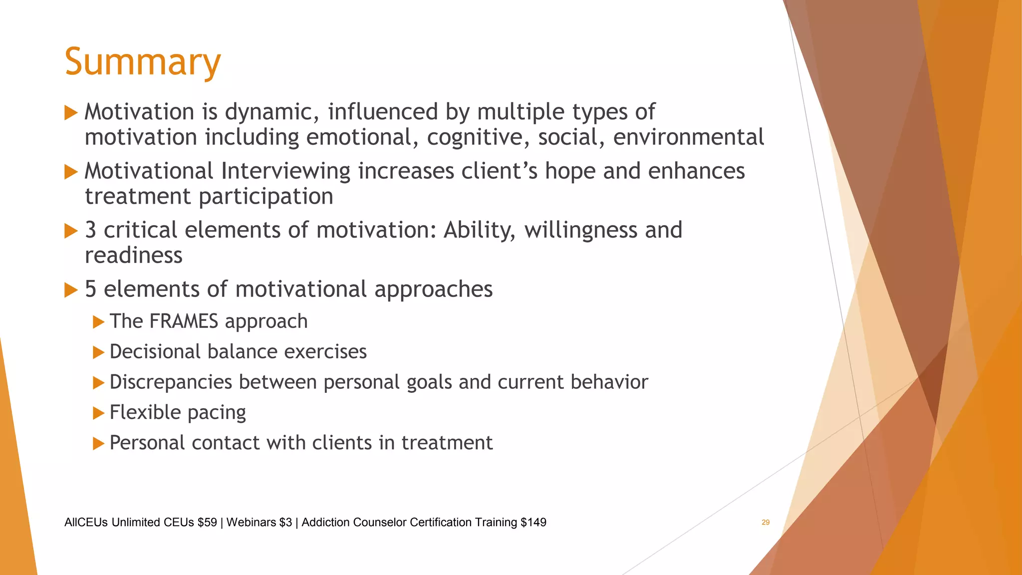 5 elements of motivational interventions & 5 principles of motivational ...