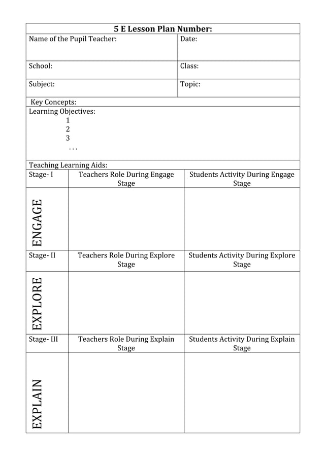 5 E LESSON PLAN FORMAT- vikramjit