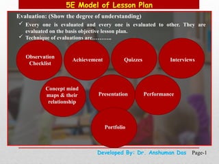 5E MODEL OF LESSON PLAN and uses (THEORY).pptx