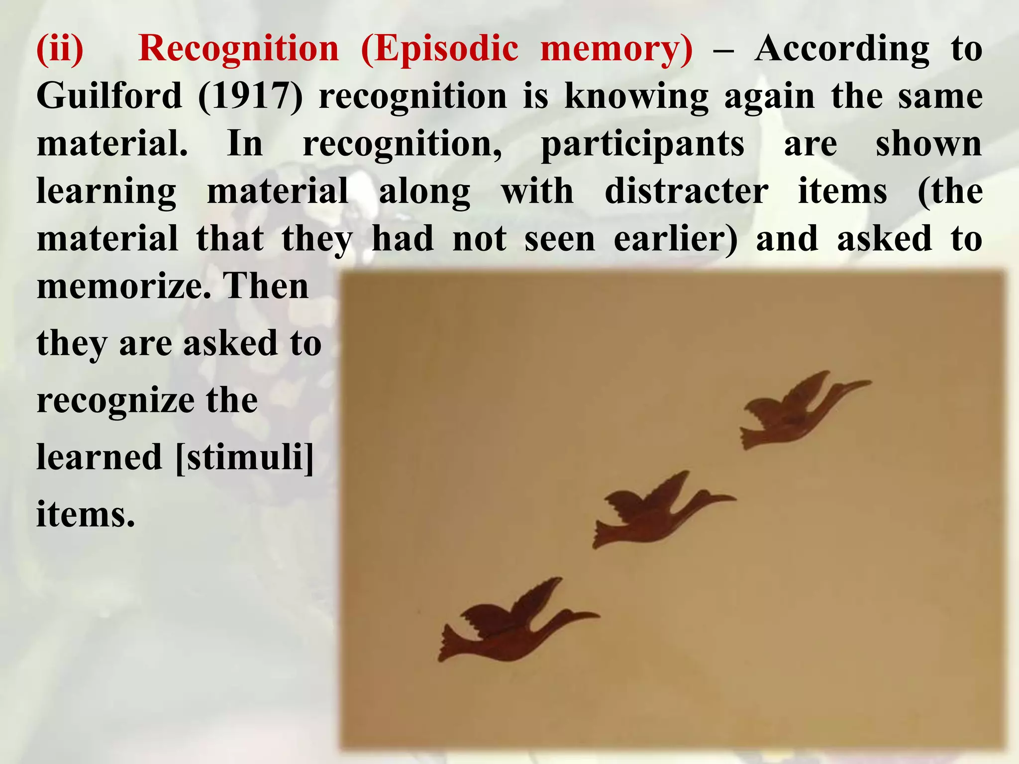 methods of studying memory | PPTX