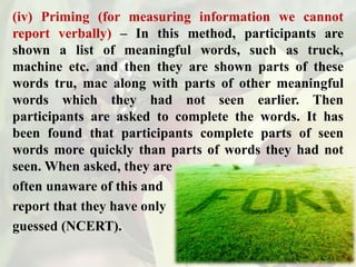 methods of studying memory | PPTX