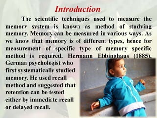 methods of studying memory | PPTX