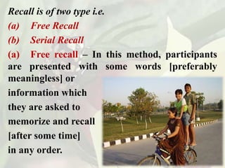 methods of studying memory | PPTX