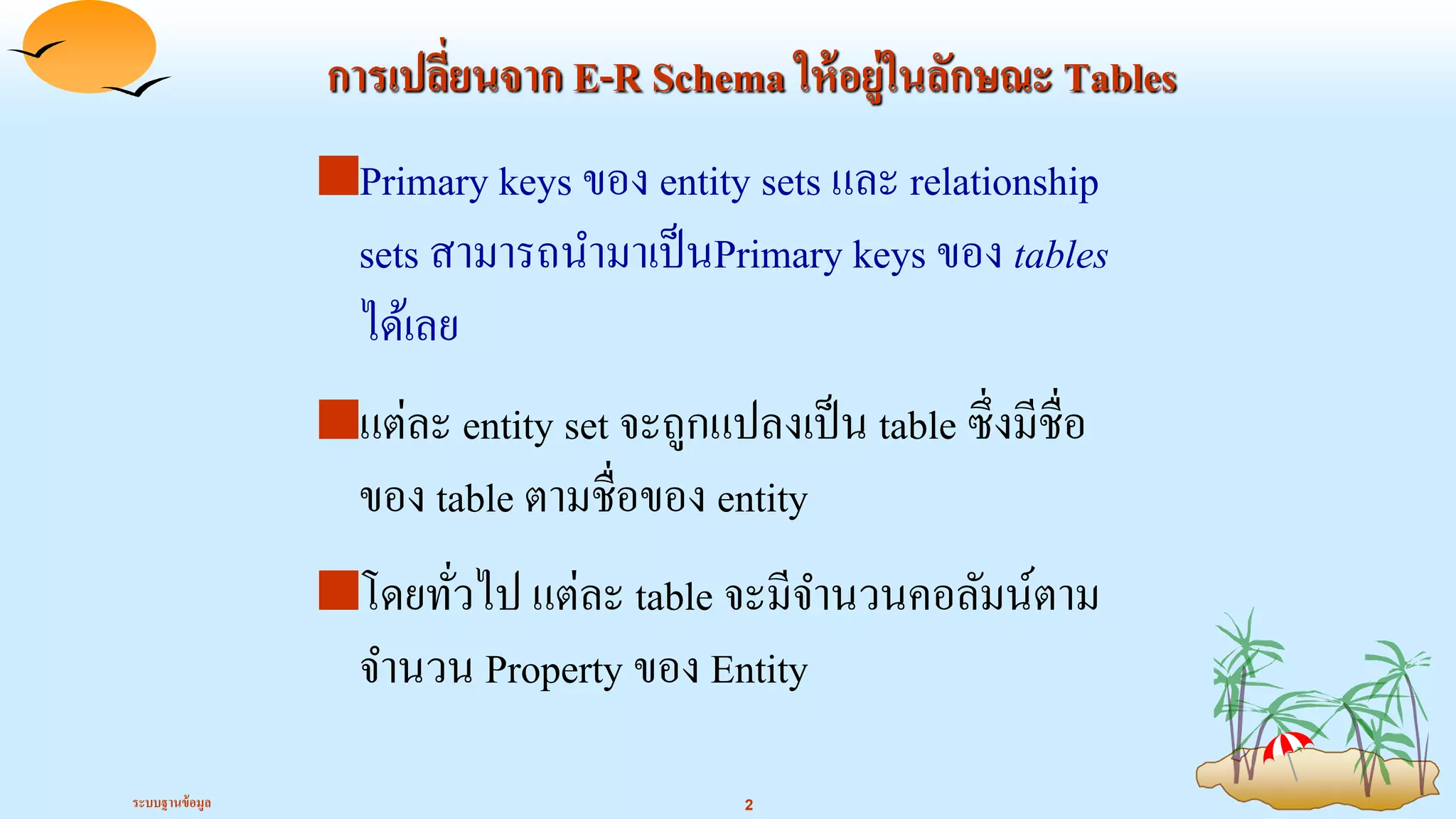 บทที่ 5 การแปลง er diagram ให้เป็น table | PDF