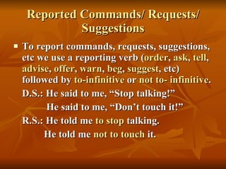 5e.Reported Speech Theory And Changes | PPT