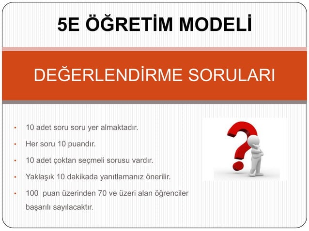 5E Öğretim Modeli Performans Soruları | PPTX