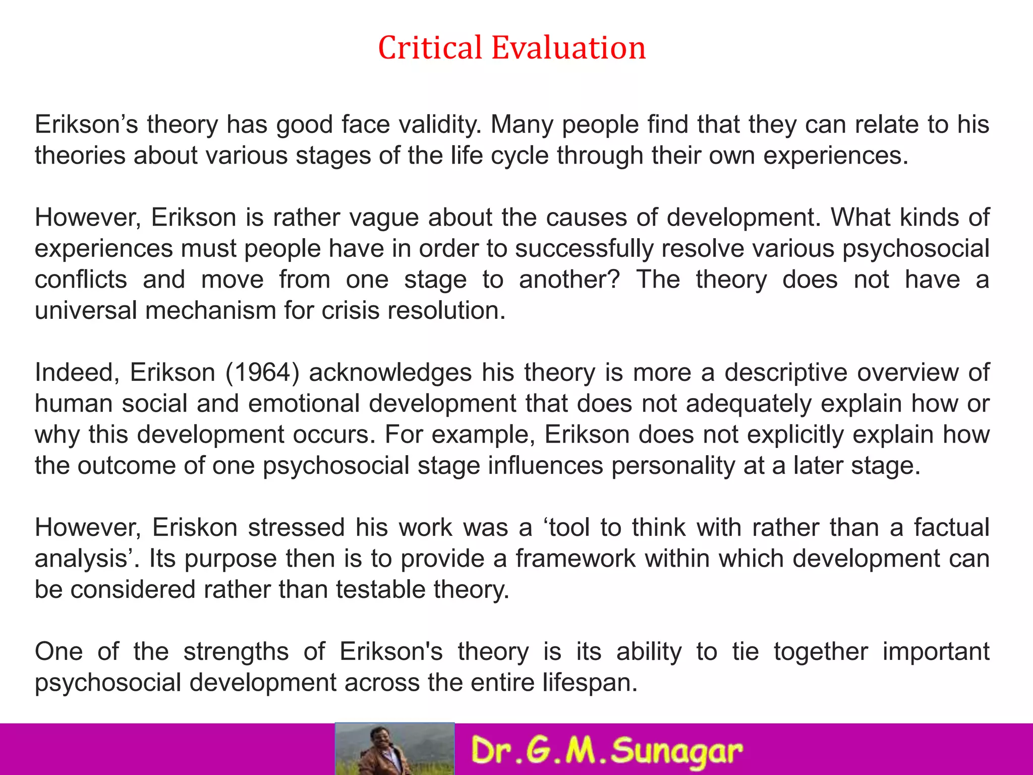 Erik Erikson's theory of Psychosocial Development | PPTX