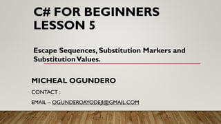 escape sequences and substitution markers | PDF