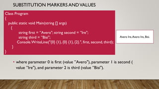 escape sequences and substitution markers | PDF