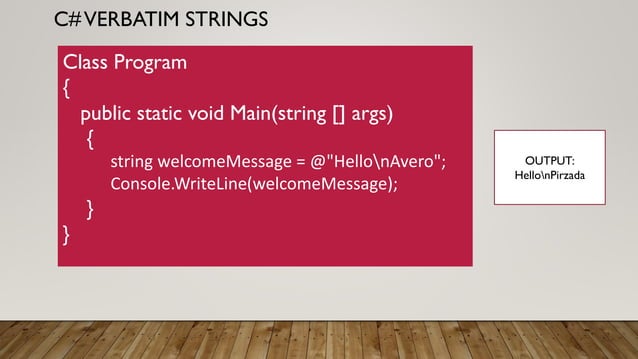 escape sequences and substitution markers | PPT