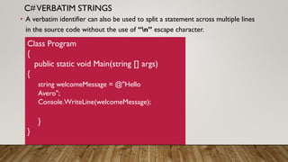 escape sequences and substitution markers | PDF