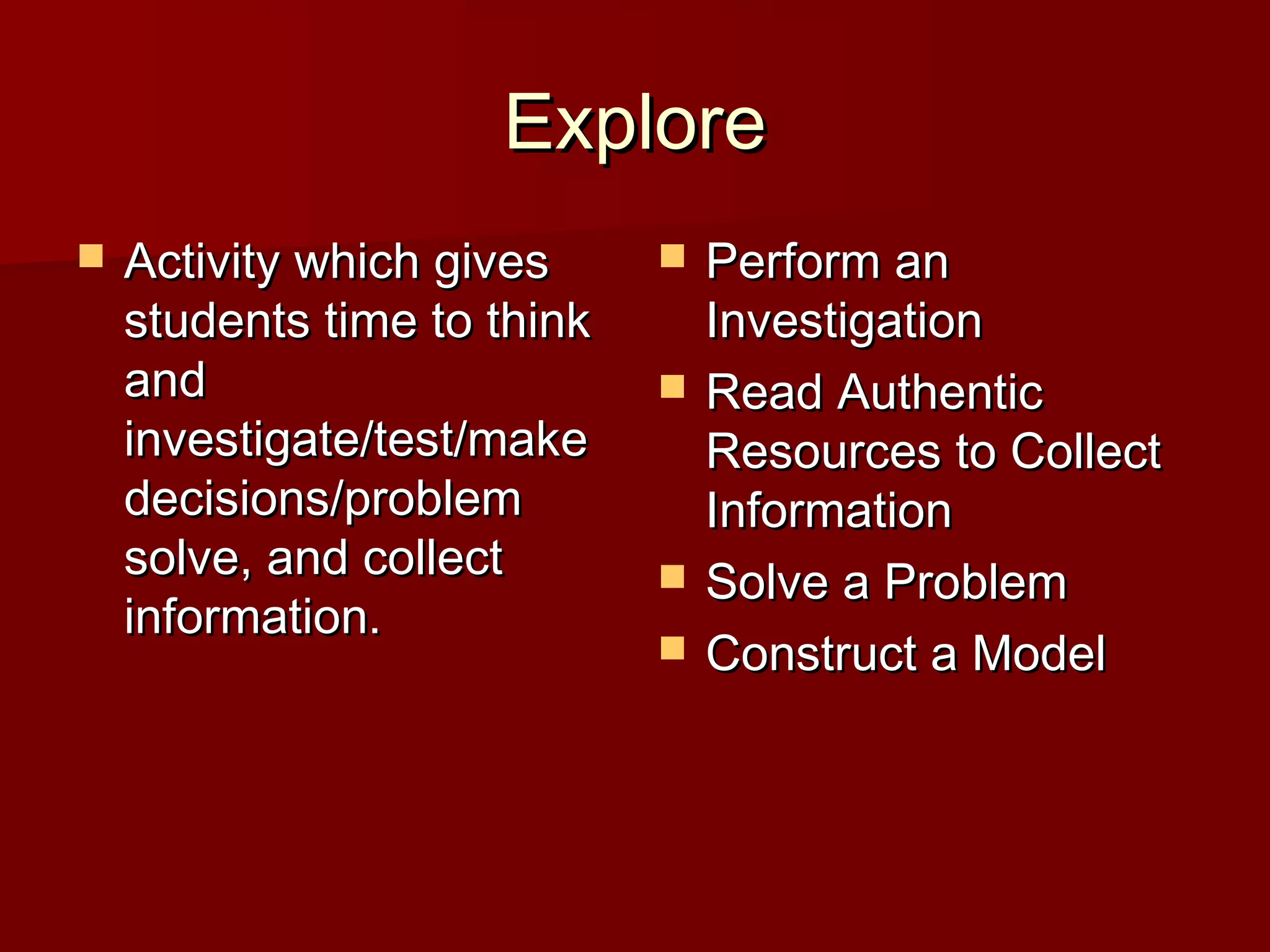 Introduction to the 5Es Model | PPT