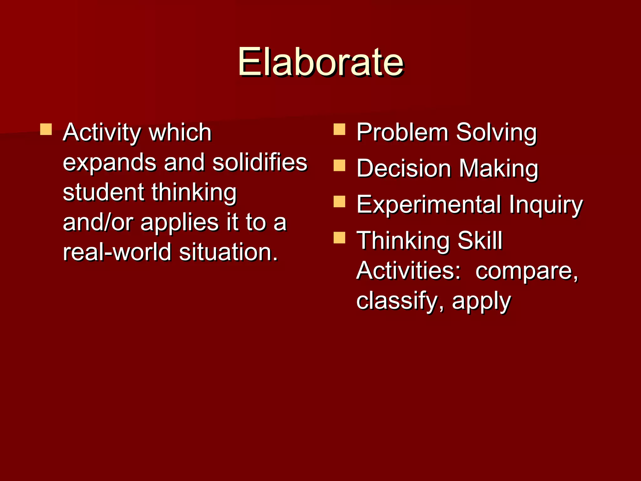 Introduction to the 5Es Model | PPT