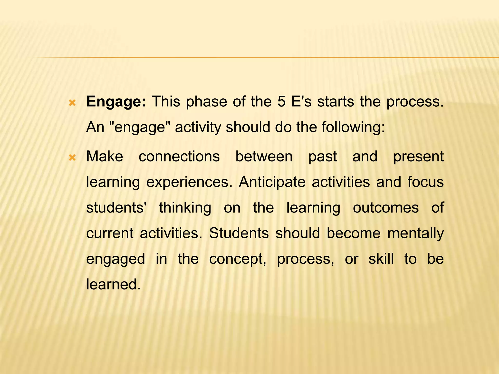 5 e's model lesson plan | PPTX