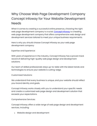 5 Essential Features to Look for in a Web Page Development Company | PDF