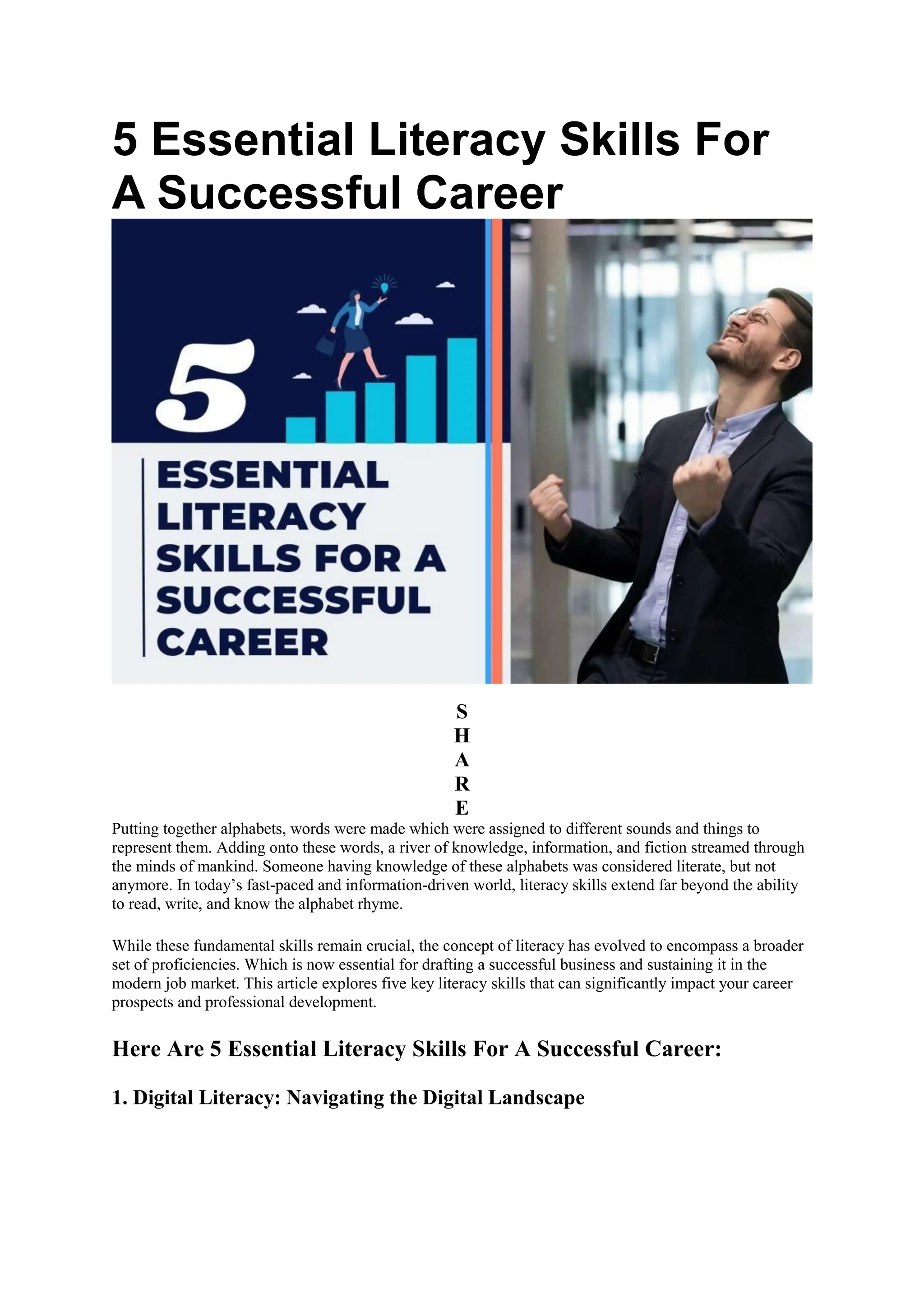 5 Essential Literacy Skills For A Successful Career | Future Education Magazine | PDF