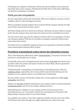 5 Essentials for Successfully Reboarding Employees | PDF