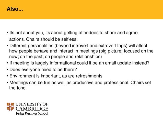 The 5 Essentials of Chairing Meetings