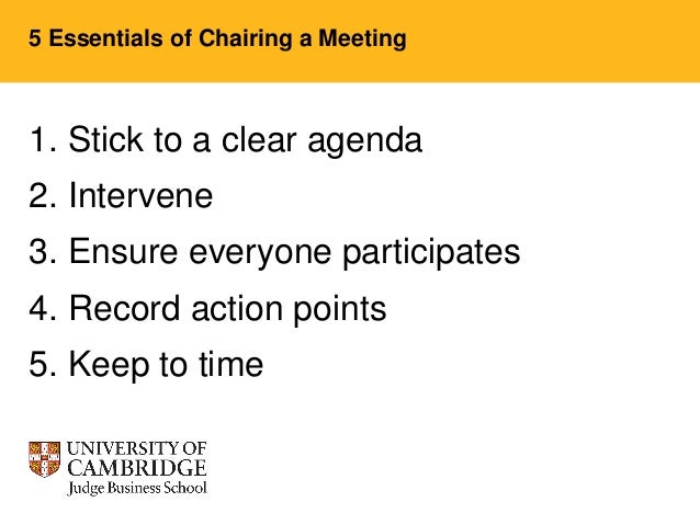 The 5 Essentials of Chairing Meetings