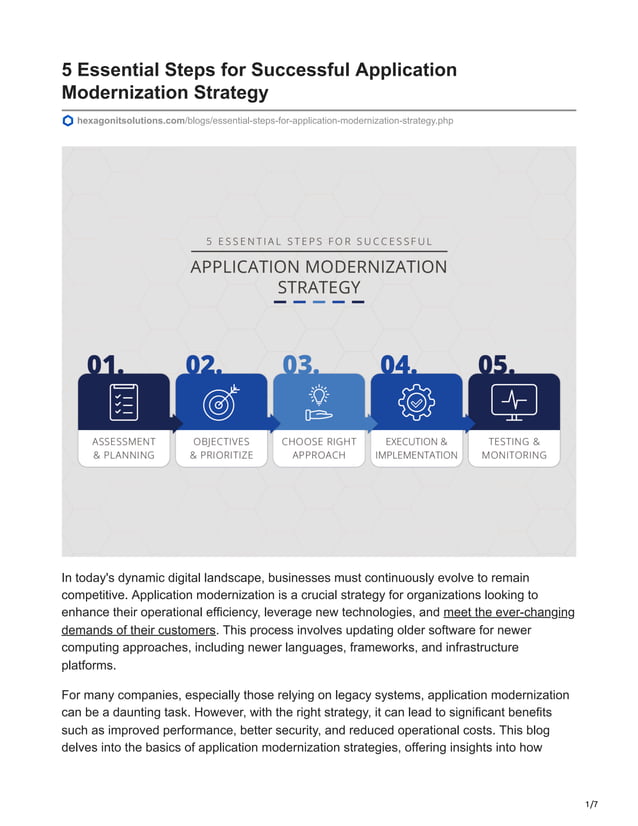 5 Essential Steps for Successful Application Modernization Strategy | PDF