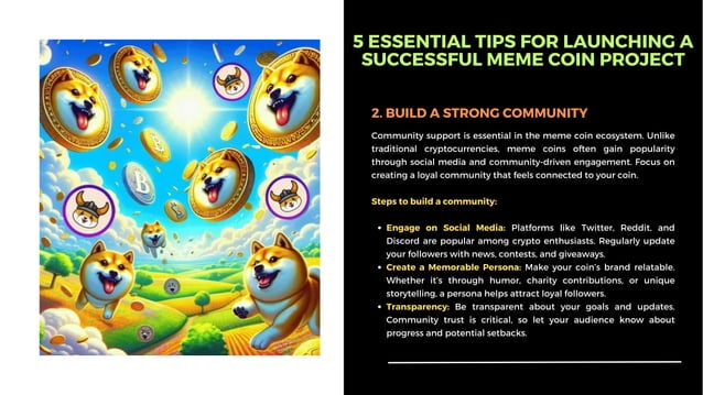 5 Essential Tips for Launching a Successful Meme Coin Project | PPT
