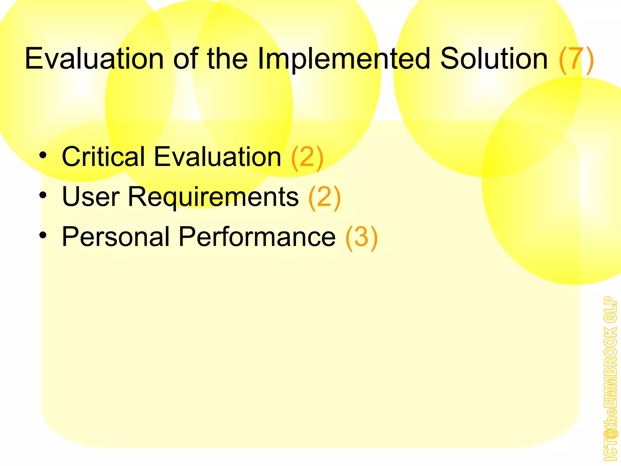 5 evaluation of the implemented solution | PPT