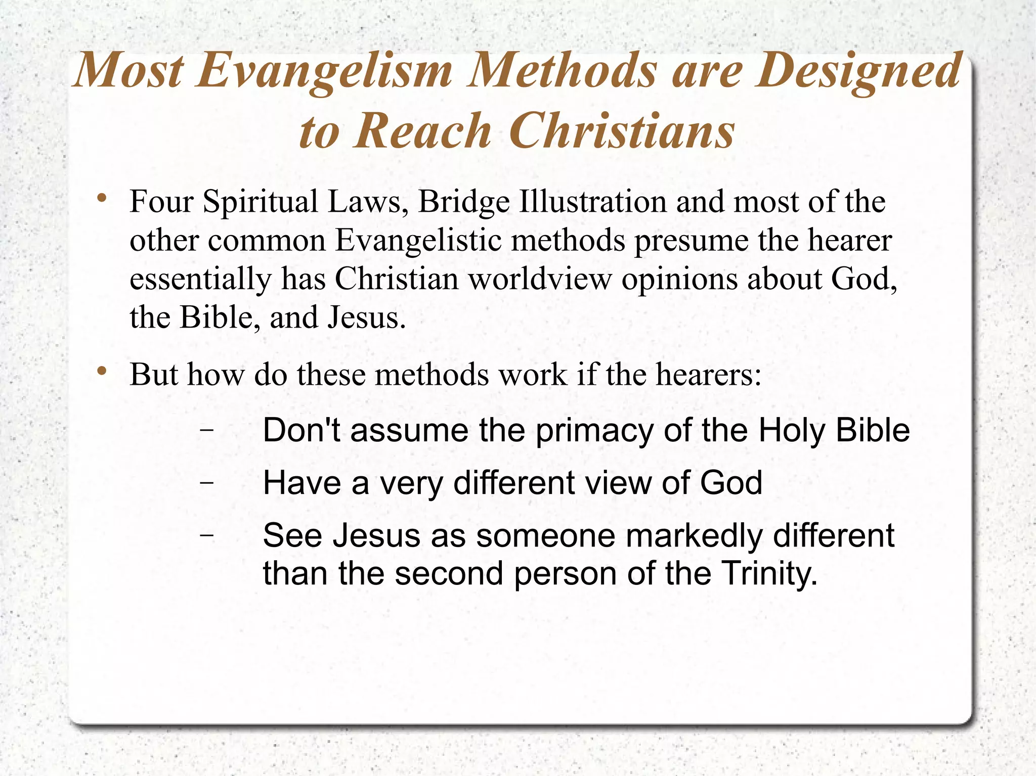 Dialogue, Other Religions and Evangelism | PPT