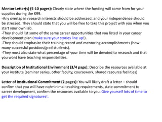 Considerations for a K99 Award: the NIH "Pathway to Independence" (July ...