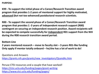 K99/R00 Awards - Pathways to Independence | PPT