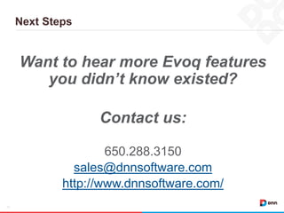 5 Evoq Features You Didn't Know Existed | PDF