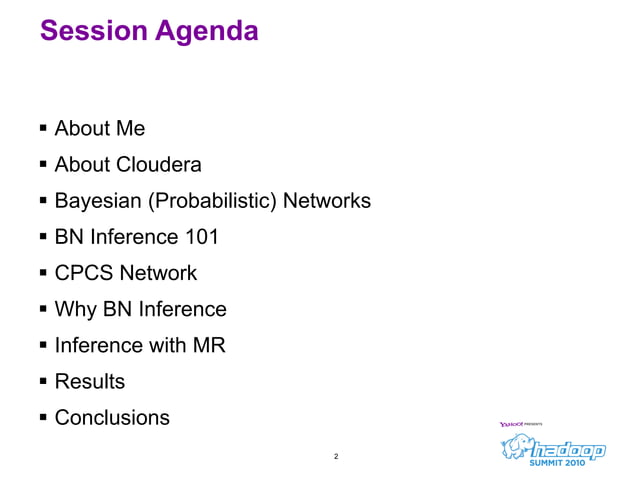 Exact Inference in Bayesian Networks using MapReduce__HadoopSummit2010 | PPTX | Cloud Computing ...