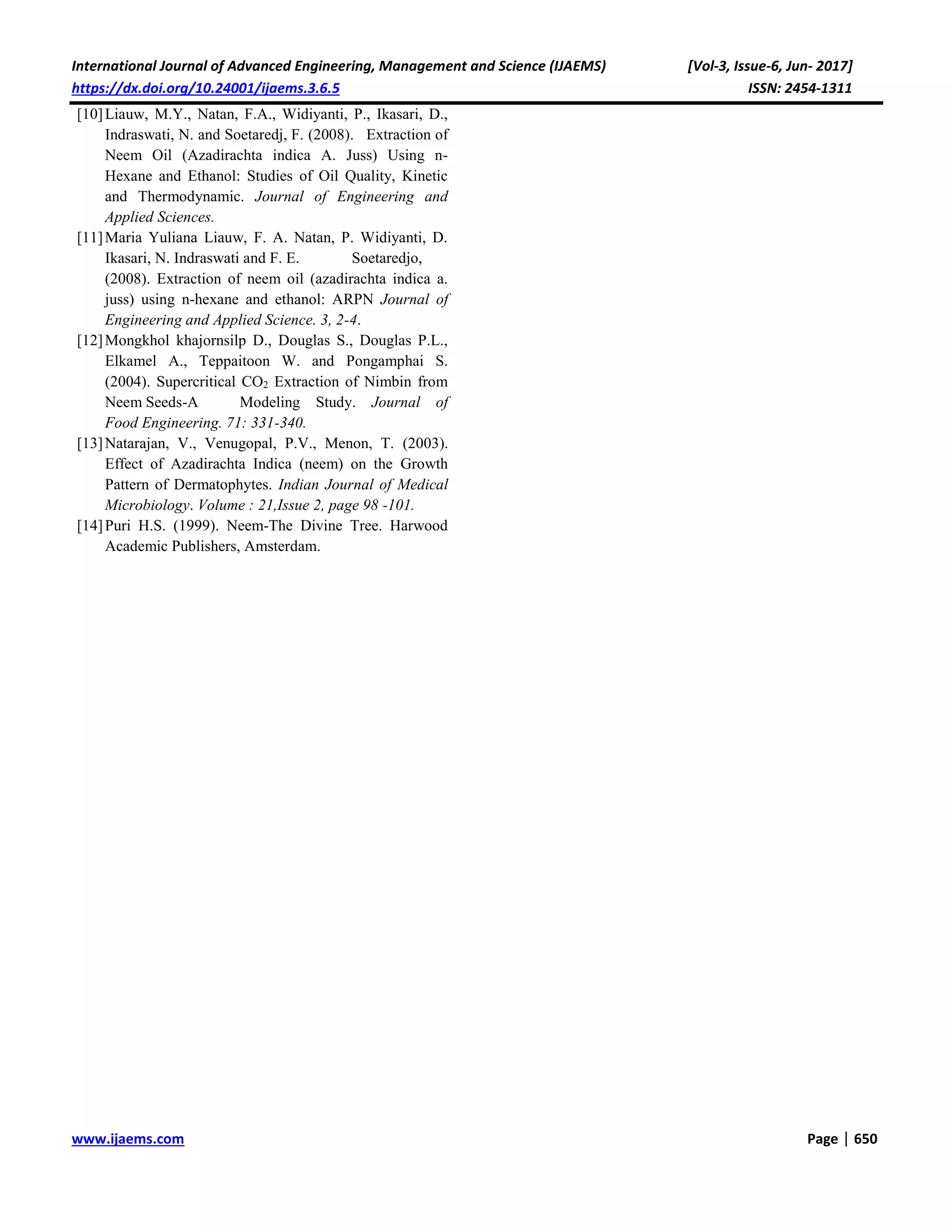 Extraction of Essential Oil from Neem Seed by Using Soxhlet Extraction ...