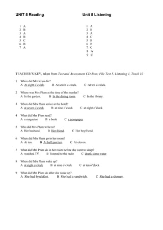 5 extra reading + listening | DOC