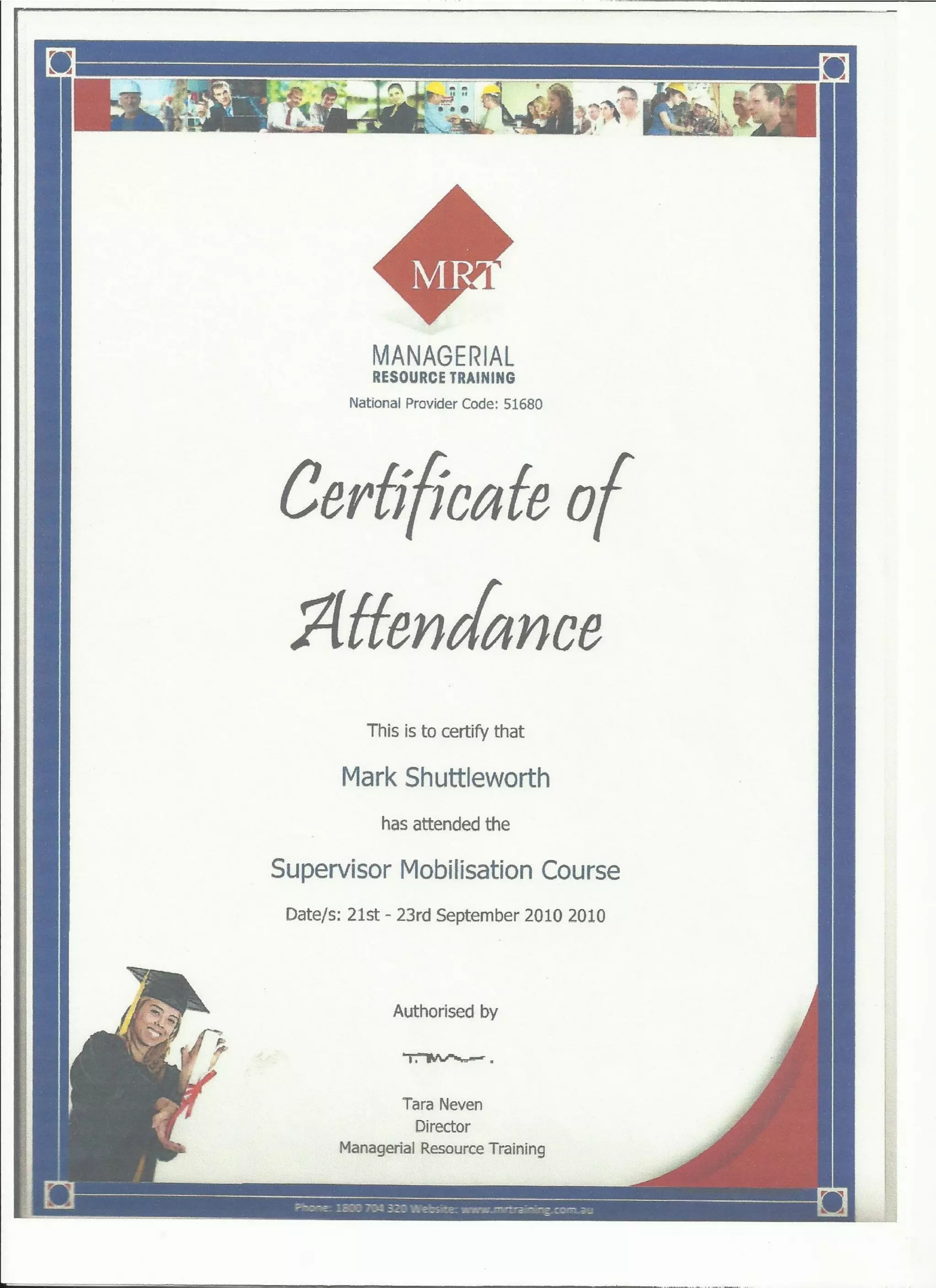 Supervisor mobilisation certificate | PDF