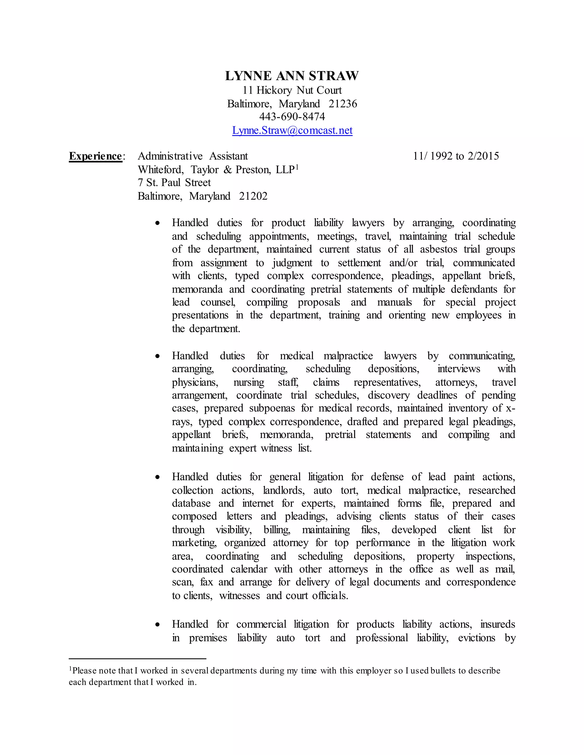 LYNNE ANN STRAW Resume | DOCX