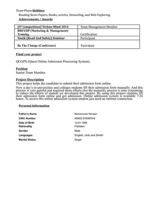 Asad-cv-1 (cRCT) | PDF