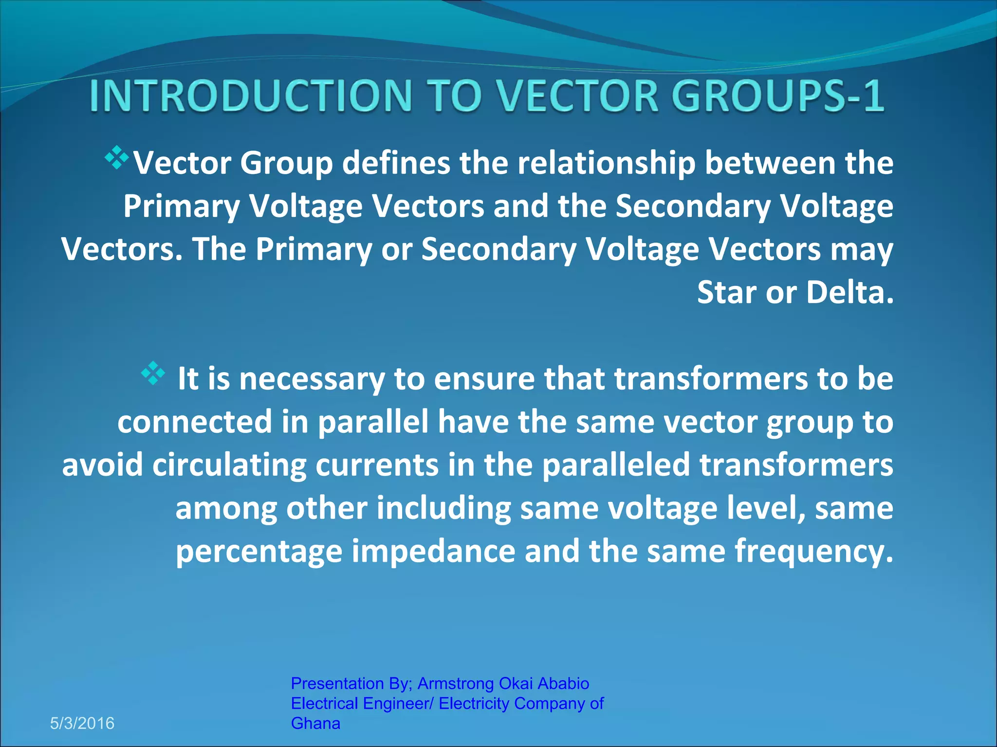 Presentation on Vector Groups by Armstrong | PPT | Physics | Science